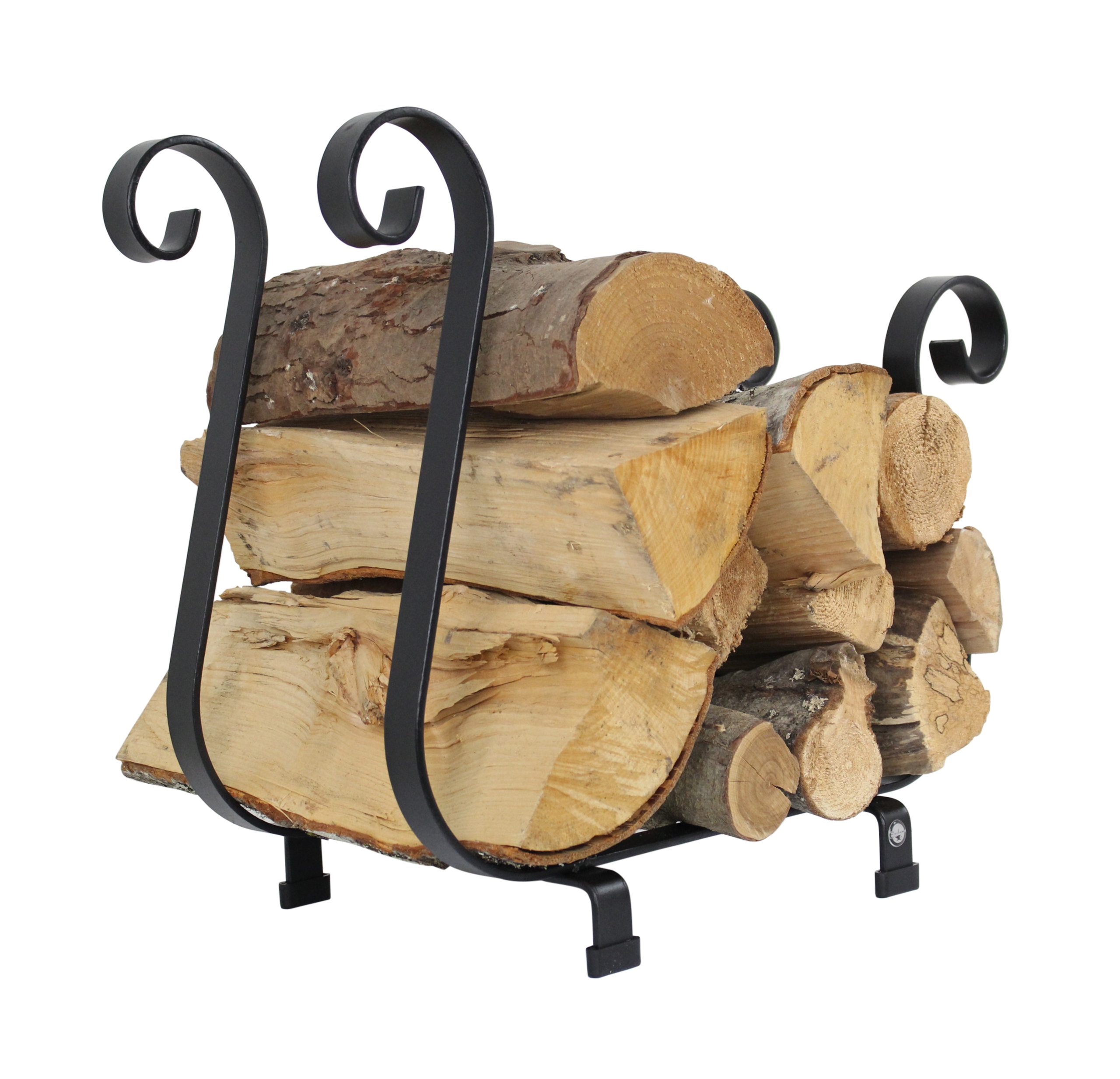 Handcrafted Sleigh Fireplace Log Rack Black - Midcentury - Firewood ...