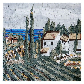 The Village - Mosaic Artwork, 60" x 60" - Contemporary - Tile Murals ...