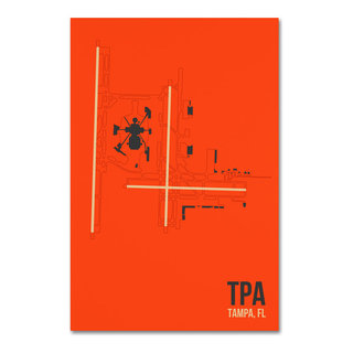 08 Left 'TPA Airport Layout' Canvas Art, 19"x 12" - Contemporary ...