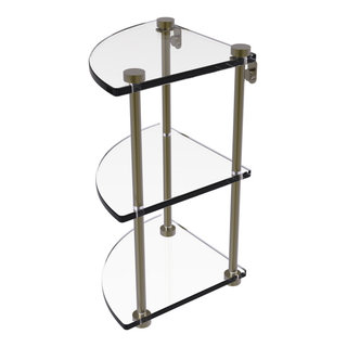 3 Tier Corner Glass Shelf, Ns-6-Abr - Contemporary - Display And Wall ...