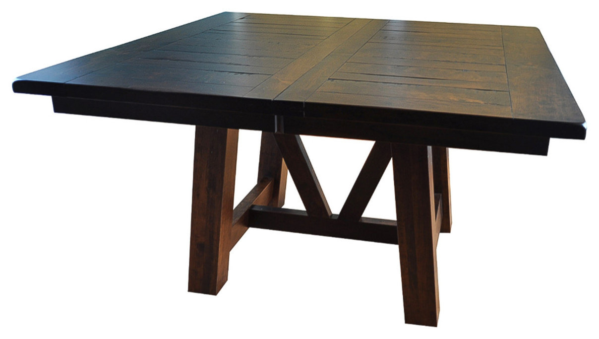Hawthorne Rustic Cherry Square Extendable Dining Table, 60x60 - Rustic - Dining Tables - by ...