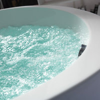 6 Foot Round Free Standing Acrylic Air Bubble Bathtub - Contemporary ...