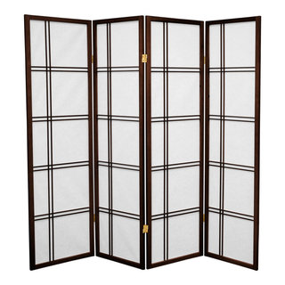 Modern Room Divider, Rice Paper Screens & Cross Lattice Pattern - Asian ...