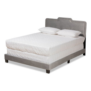 Cassy Modern Contemporary Glam Velvet Upholstered Panel Bed, Queen ...