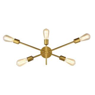 Axel 5 Light Wall Sconce, Brass - Industrial - Wall Sconces - by ...