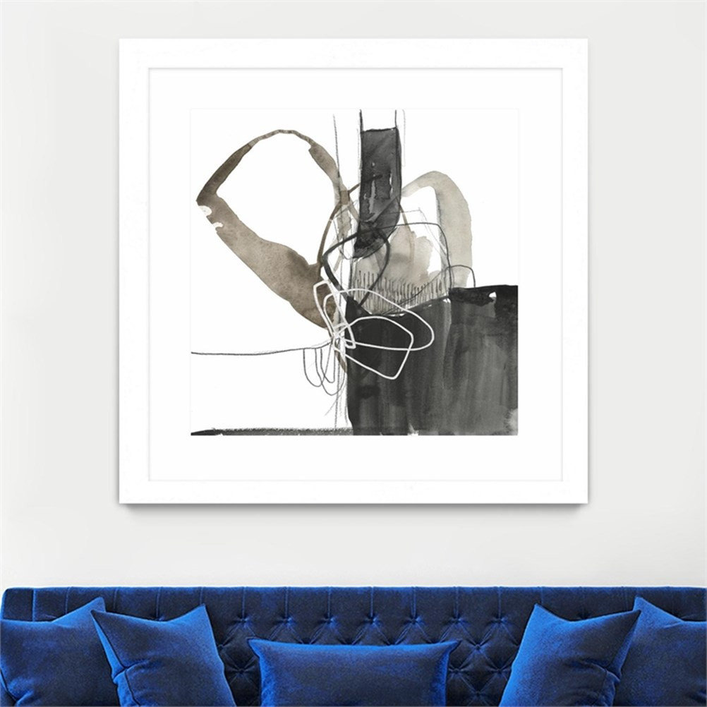 Giant Art 30x30 Interlocked III Matted and Framed in White ...