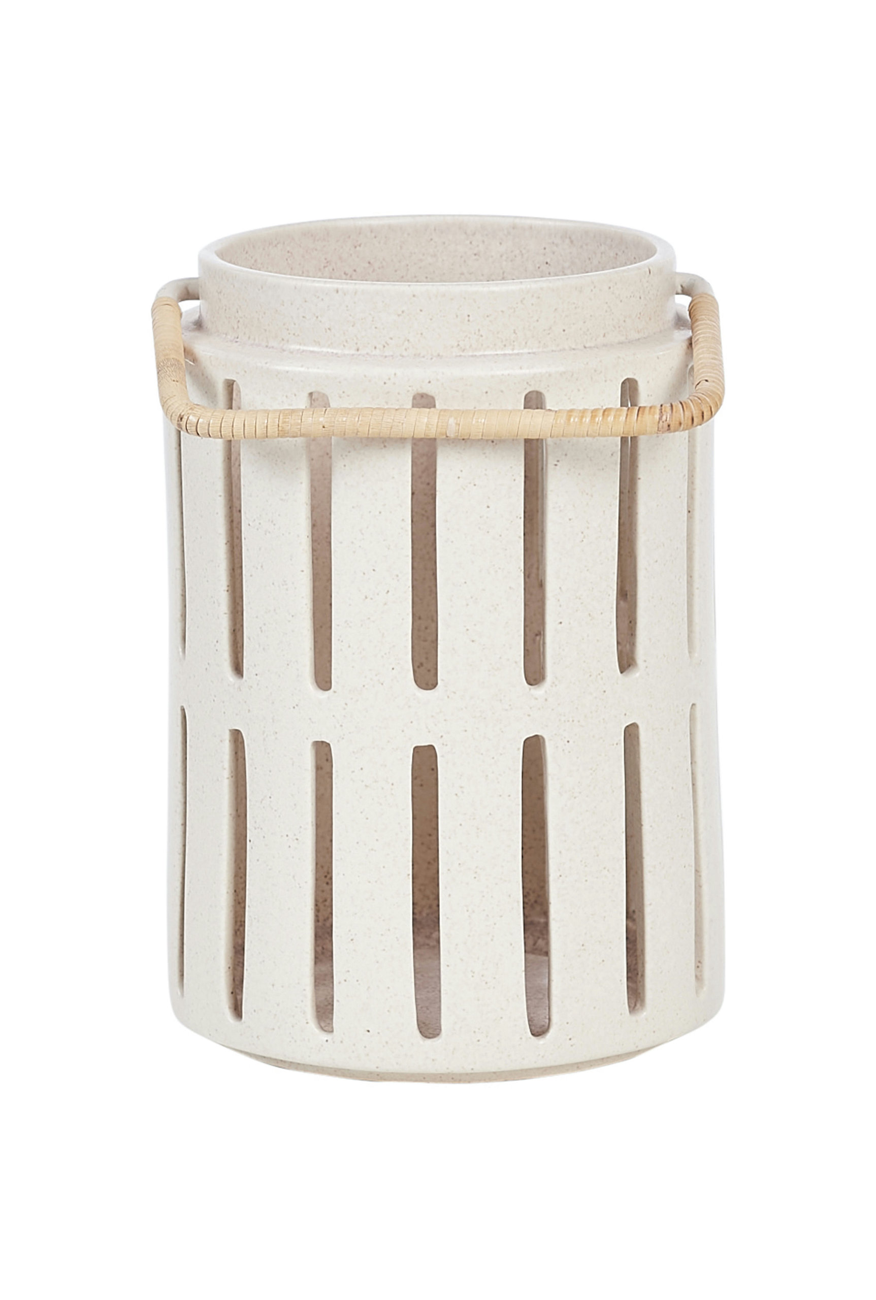 Villiers Matte Cream Ceramic Lantern - Tropical - Candleholders - by ...