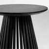 Round Black Teak Wood Pedestal Side Table | La Forma Irune - Transitional - Side Tables And End ...