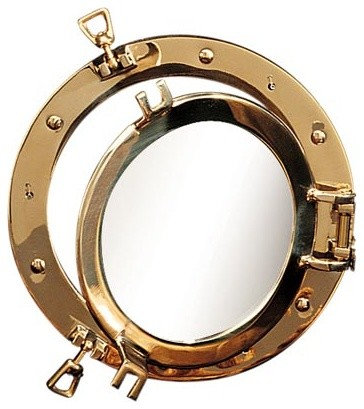 8" Polished Brass Porthole Window, 8" - Beach Style - Wall Accents - by ...