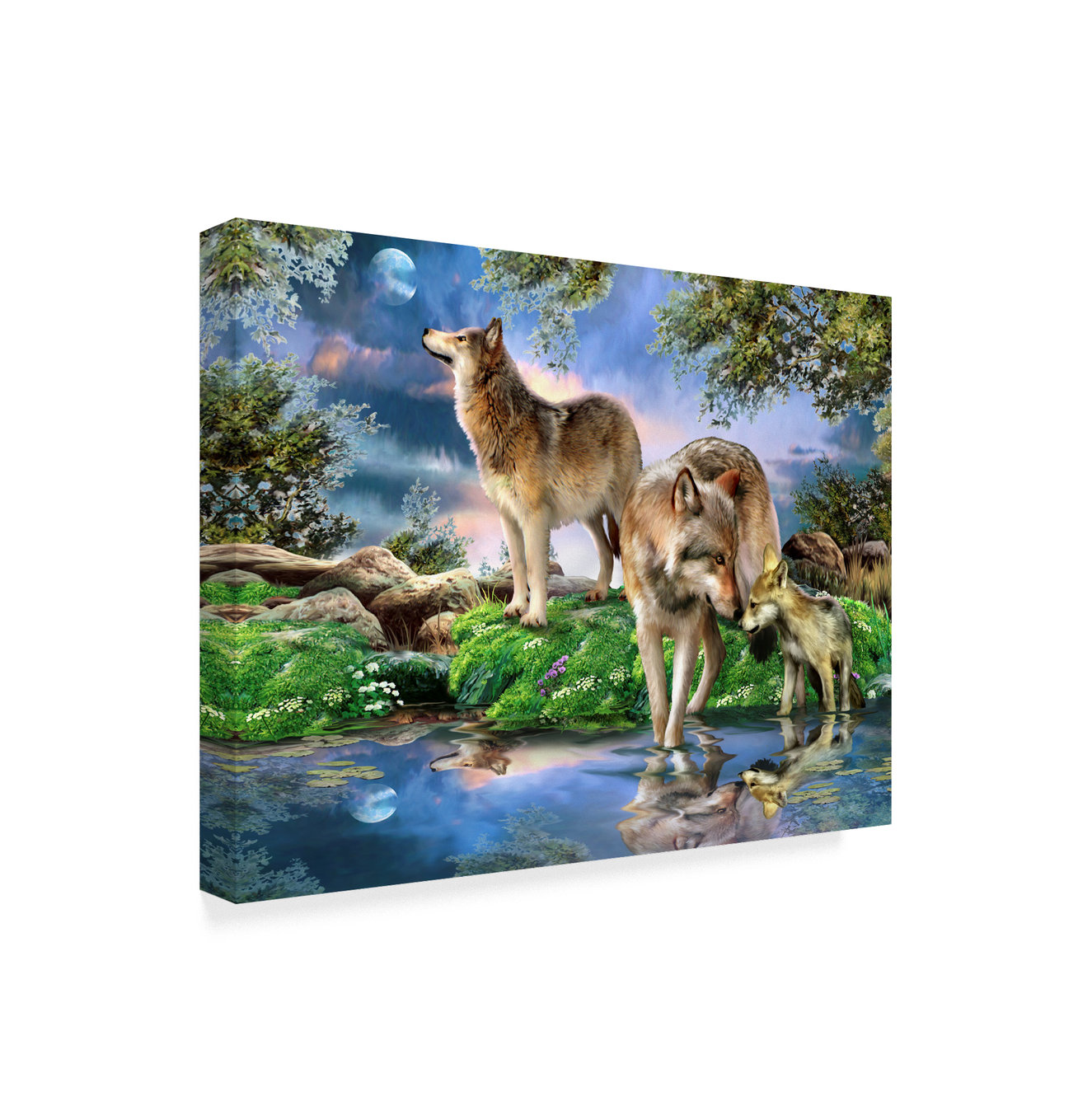 "Two Wolves" by Howard Robinson, Canvas Art, 32"x24" - Rustic - Prints ...