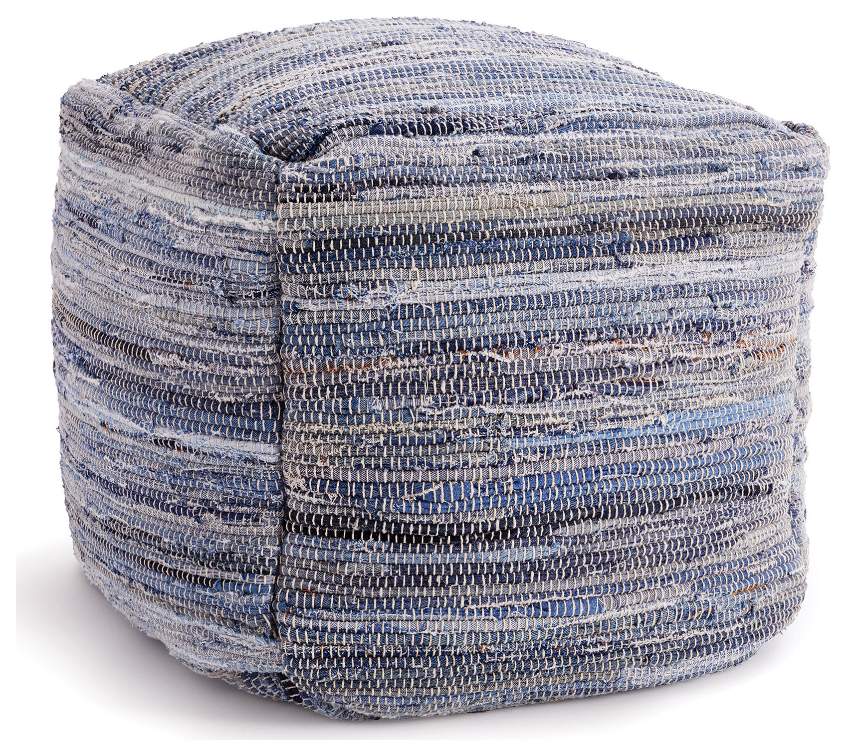 Barclay Butera Denim Pouf, 22x22x18 - Contemporary - Floor Pillows And ...