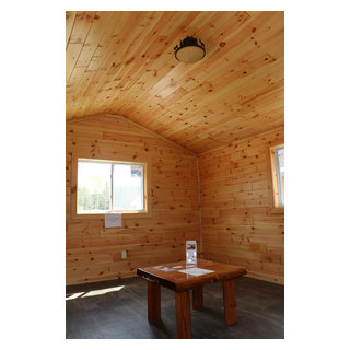 Vaulted ceilings are another way we give our small cabins a bigger look ...