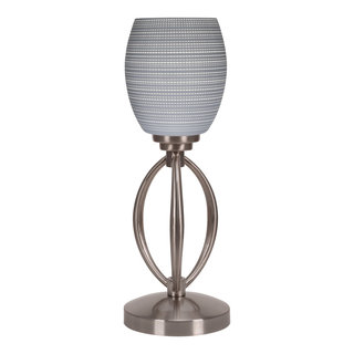 Marquise Accent Lamp In Brushed Nickel Finish With 5" Gray Matrix Glass ...