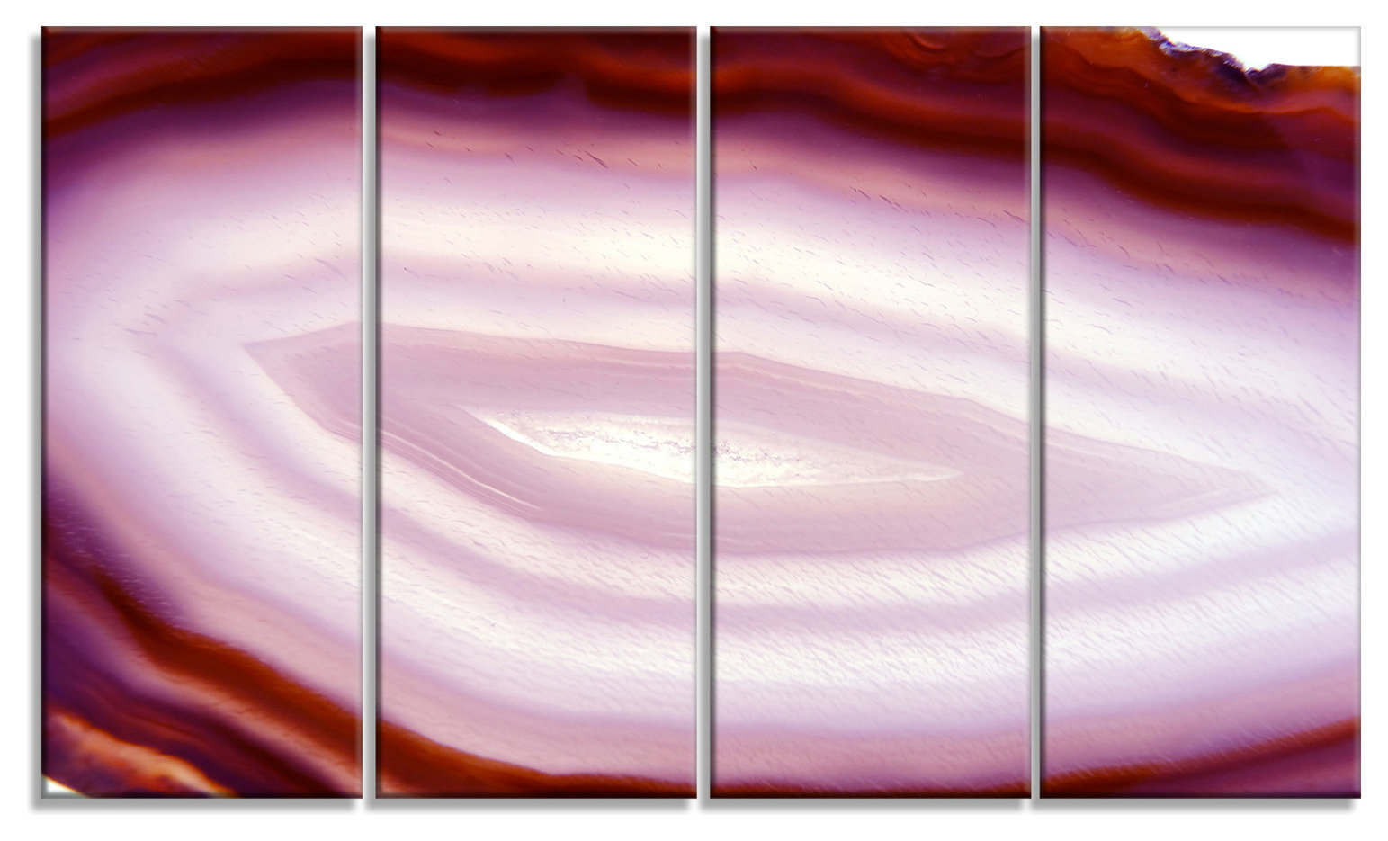 Pink Agate Geode Geological Crystals, Multipanel Abstract Canvas ...