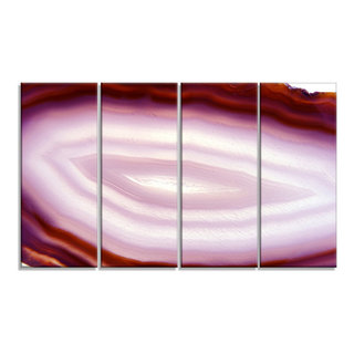 Pink Agate Geode Geological Crystals, Multipanel Abstract Canvas ...