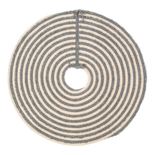 Cozy Wool Shag Holiday Tree Skirt, Gray 44"x44" - Farmhouse - Christmas ...