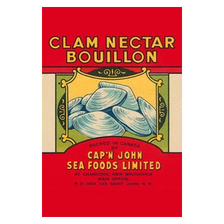 Cap'n John Brand Clam Nectar Bouillon, 20" x 30" - Traditional - Prints ...