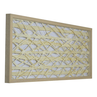 Wooden Shadow Box with Abstract Interweaving Pattern, Brown and Cream ...
