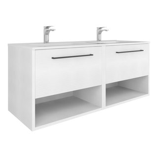 Soho Bathroom Vanity and Sink, 48" White Oak - Modern - Bathroom ...