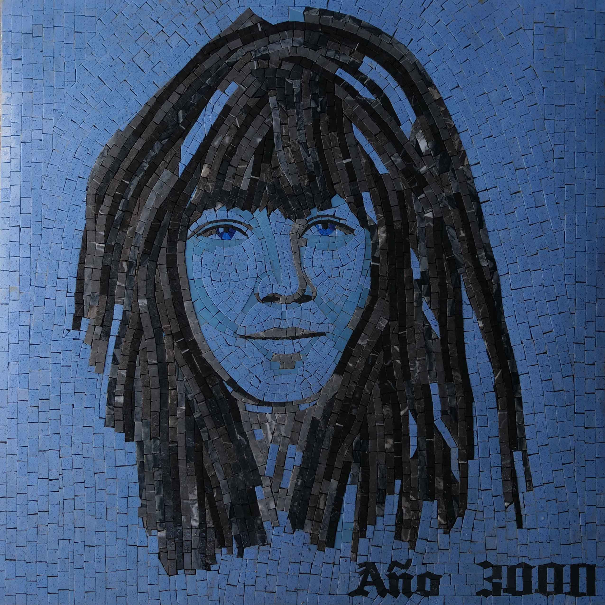 Mosaic Portrait - The Blue Lady, 36" x 36" - Contemporary - Tile Murals ...