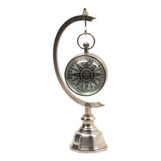 Authentic Models Stand Library Clock, Silver, Silver Antique ...