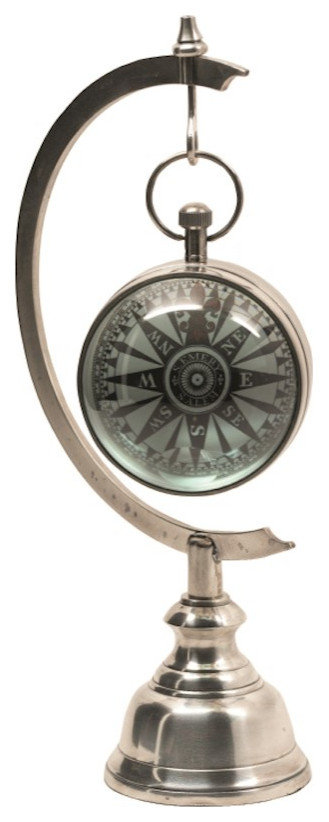 Authentic Models Stand Library Clock, Silver, Silver Antique ...