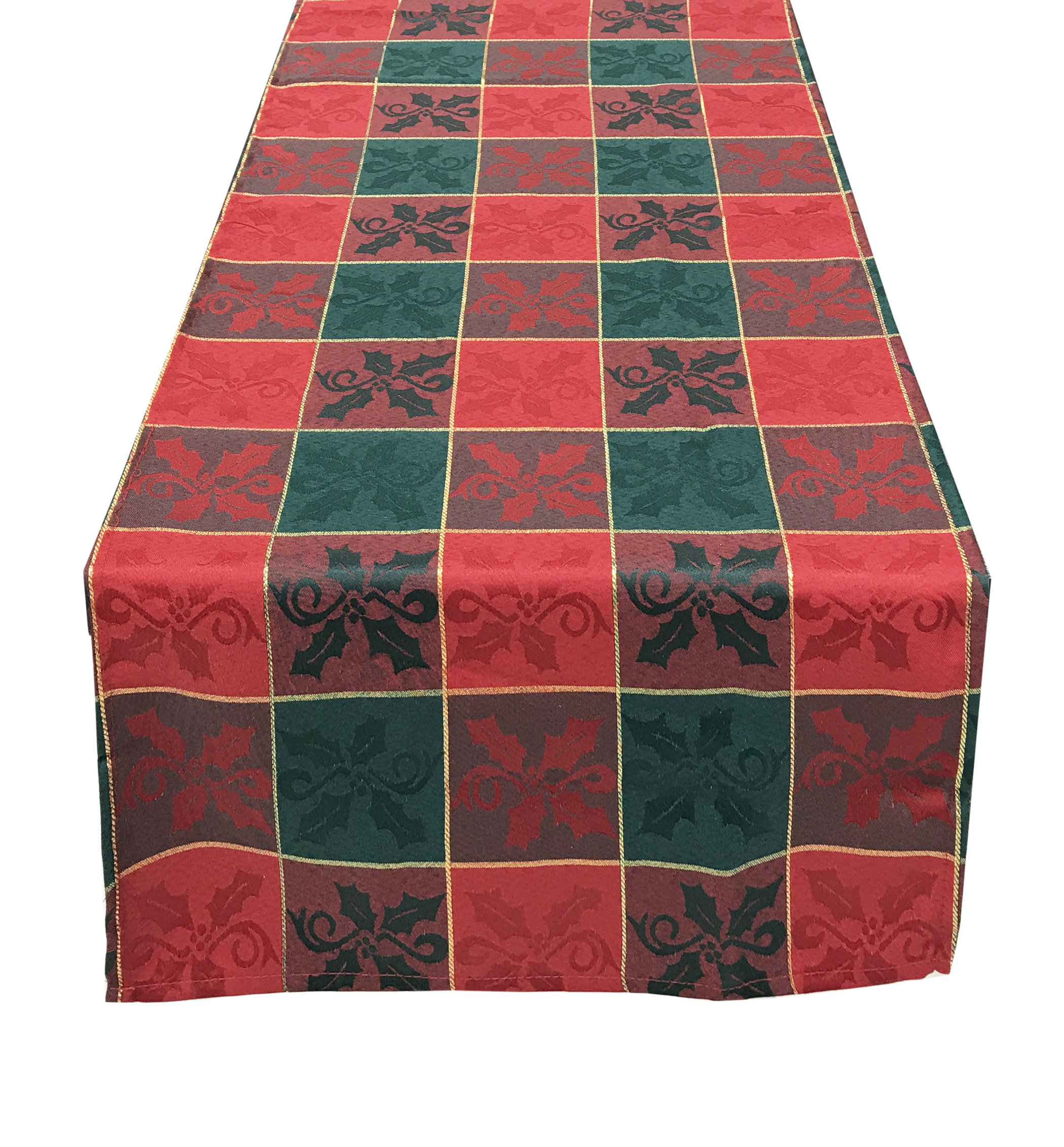 Royal de Noel Collection Plaid Holiday Design Table Runner, 16"x36 ...