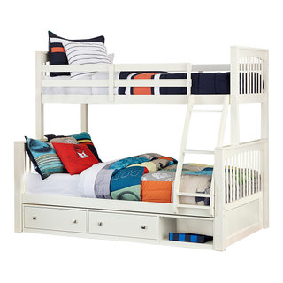 Hillsdale Pulse Wood Twin Over Full Bunk Bed With Storage, Twin Over ...