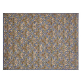 Bohemien Ziegler Spauldin Blue Gold Hand-Knotted Wool Rug - 8'9'' x 11 ...