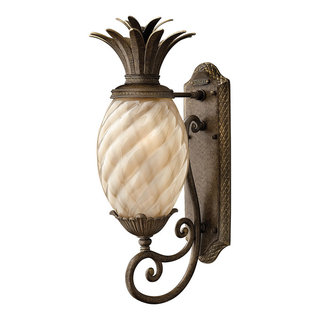 Plantation Small Outdoor Wall Sconce, Pearl Bronze - Tropical - Outdoor ...