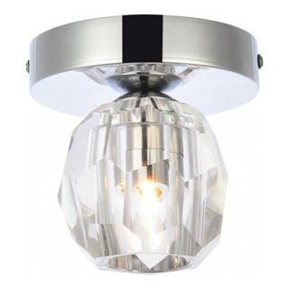 Jaeger 1-light chrome flush mount - Transitional - Flush-mount Ceiling ...