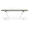 Modrest Farrell - Modern White Ceramic Extendable Dining Table ...