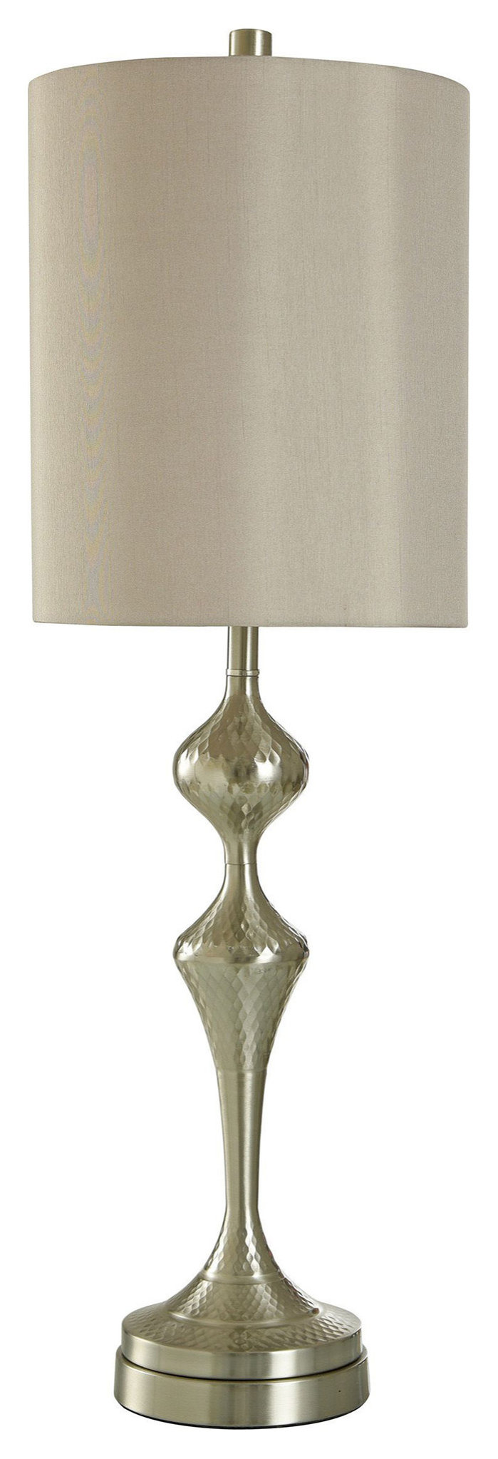 Netted Steel Modern Table Lamp Net Patterned Brushed Nickel Finish ...