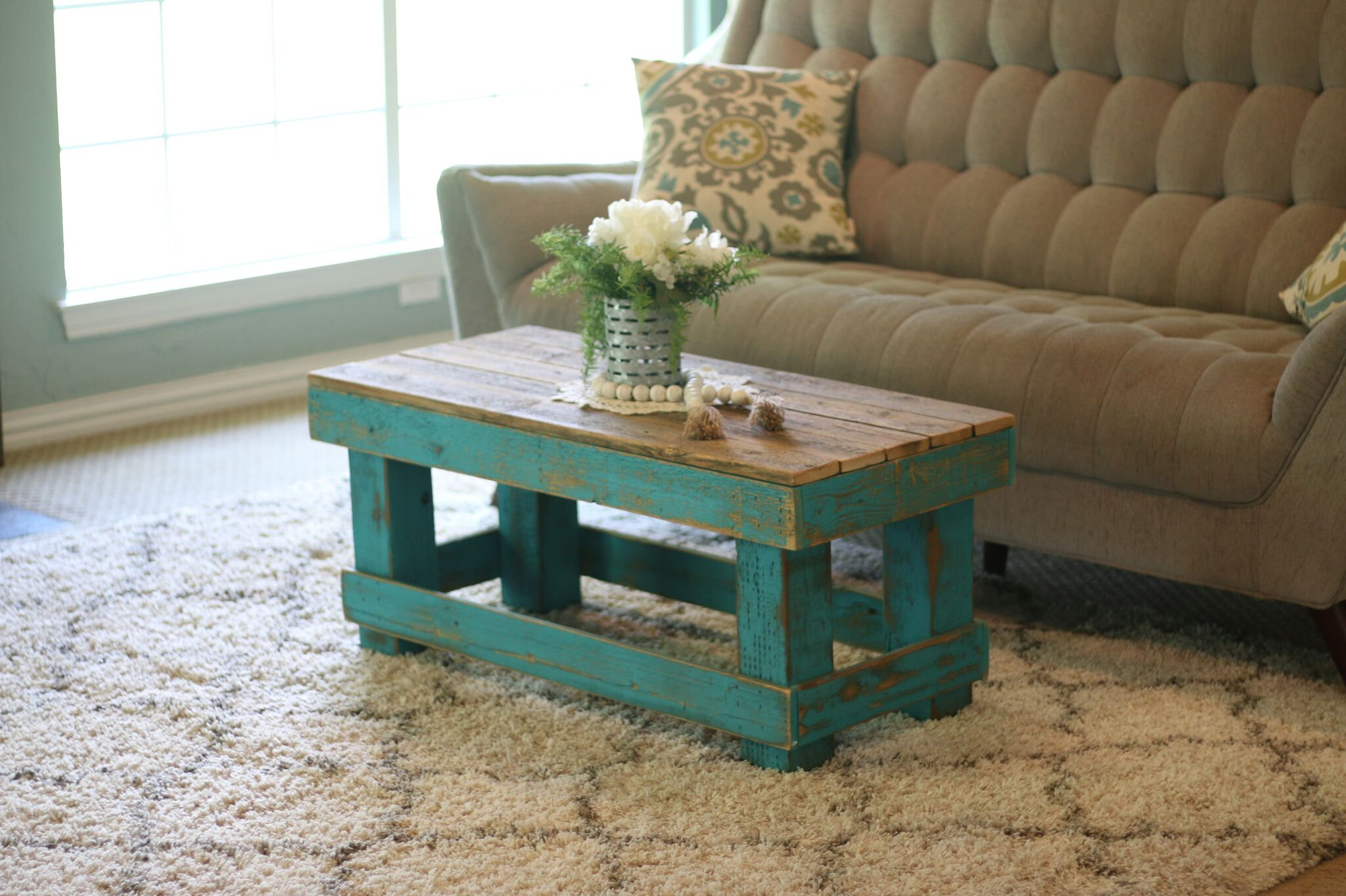 Turquoise Combo Coffee Table - Farmhouse - Coffee Tables - by Doug and ...