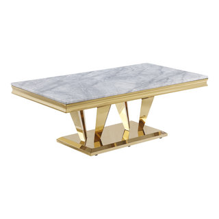 Chihiro Grey Rectangular Stone Coffee Table - Contemporary - Coffee Tables - by Best Master ...