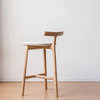Nordic-Styled Bar High Stool Made of Solid Wood, H25.6" - Midcentury ...