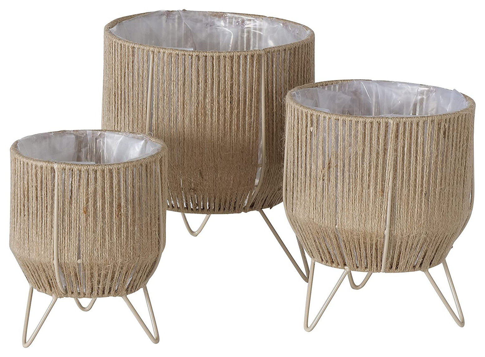 3 Piece Standing Planter Set, 8 1/4 L x 7 W x 7 H inches - Beach Style ...