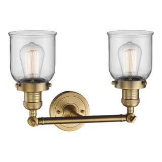 Innovations Small Bell 2-Light Bathroom Fixture, Brushed Brass ...