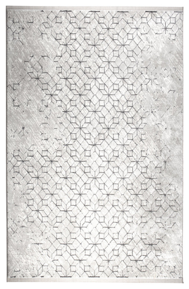Gray Geometric Pattern Carpet 5‚Äô x 7‚Äô5‚Äù | Zuiver Yenga ...