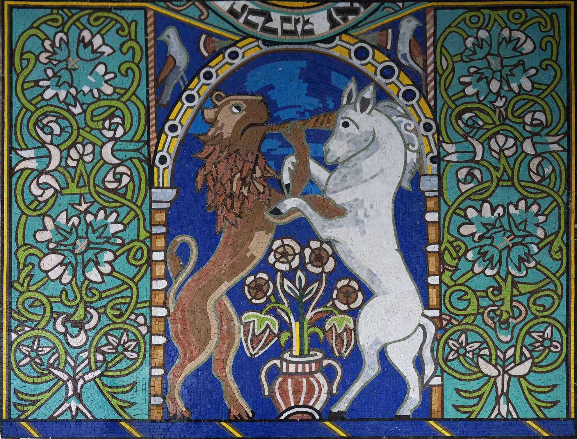 Mosaic Artwork - Jewish Symbols, 51" x 41" - Contemporary - Tile Murals ...