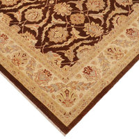 Oriental Ziegler Lanny Brown Beige Hand-Knotted Wool Rug - 8'11'' x 12 ...