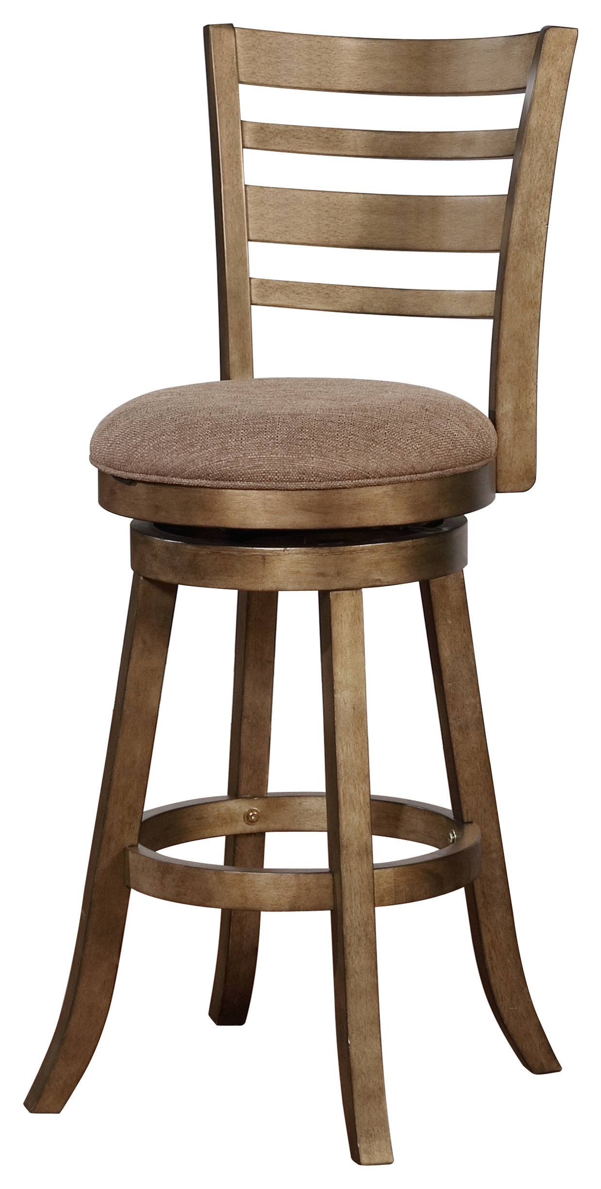 Benzara Transitional Style Wooden Swivel Bar Stool with Flared Legs ...