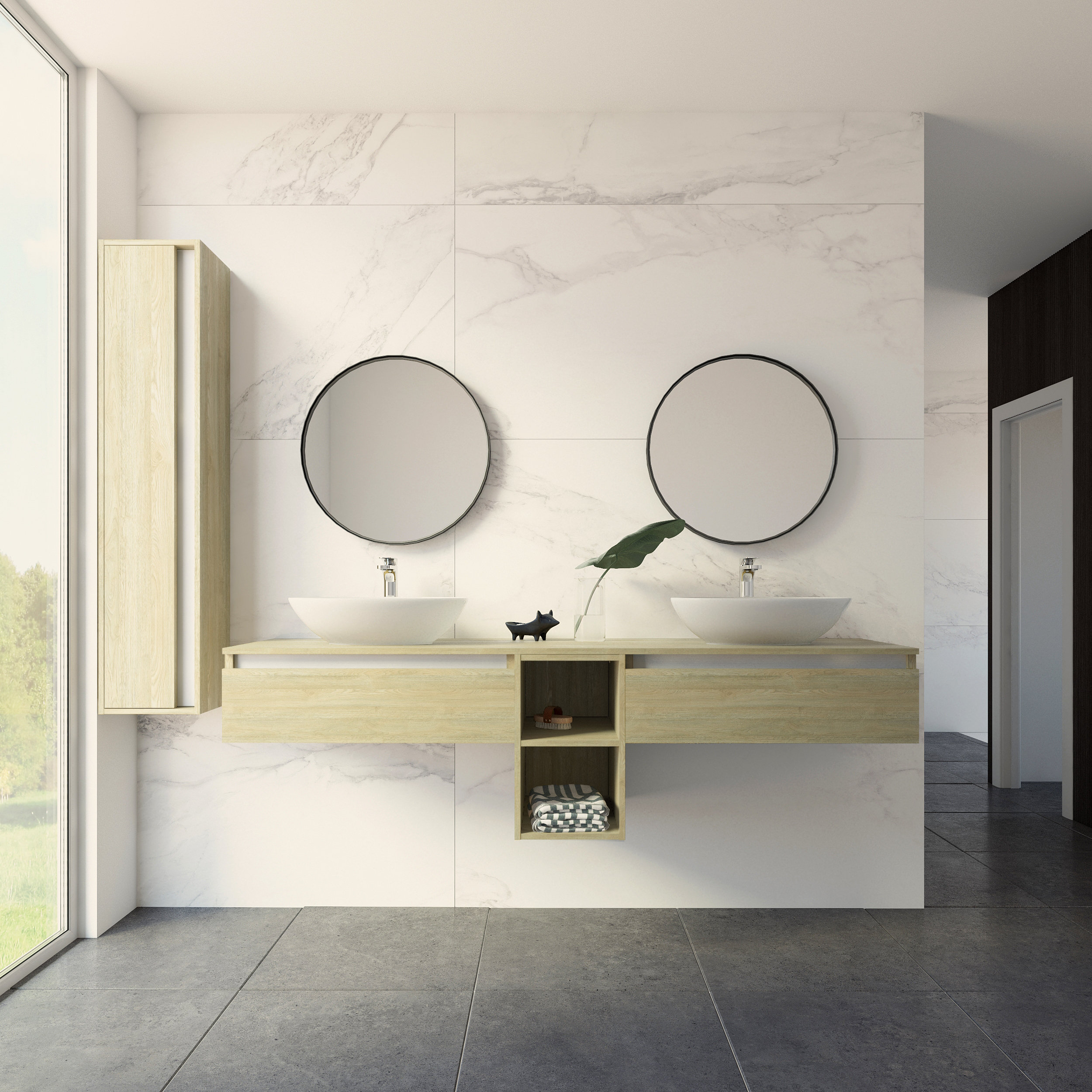 New York Vanity Cabinet, 72" Toasted and Legs - Contemporary - Bathroom ...