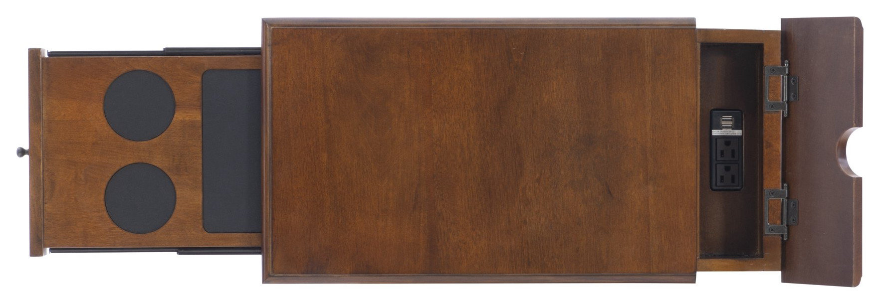 Classic End Table, Charging Station & Slide Tray With Beverage Holder ...