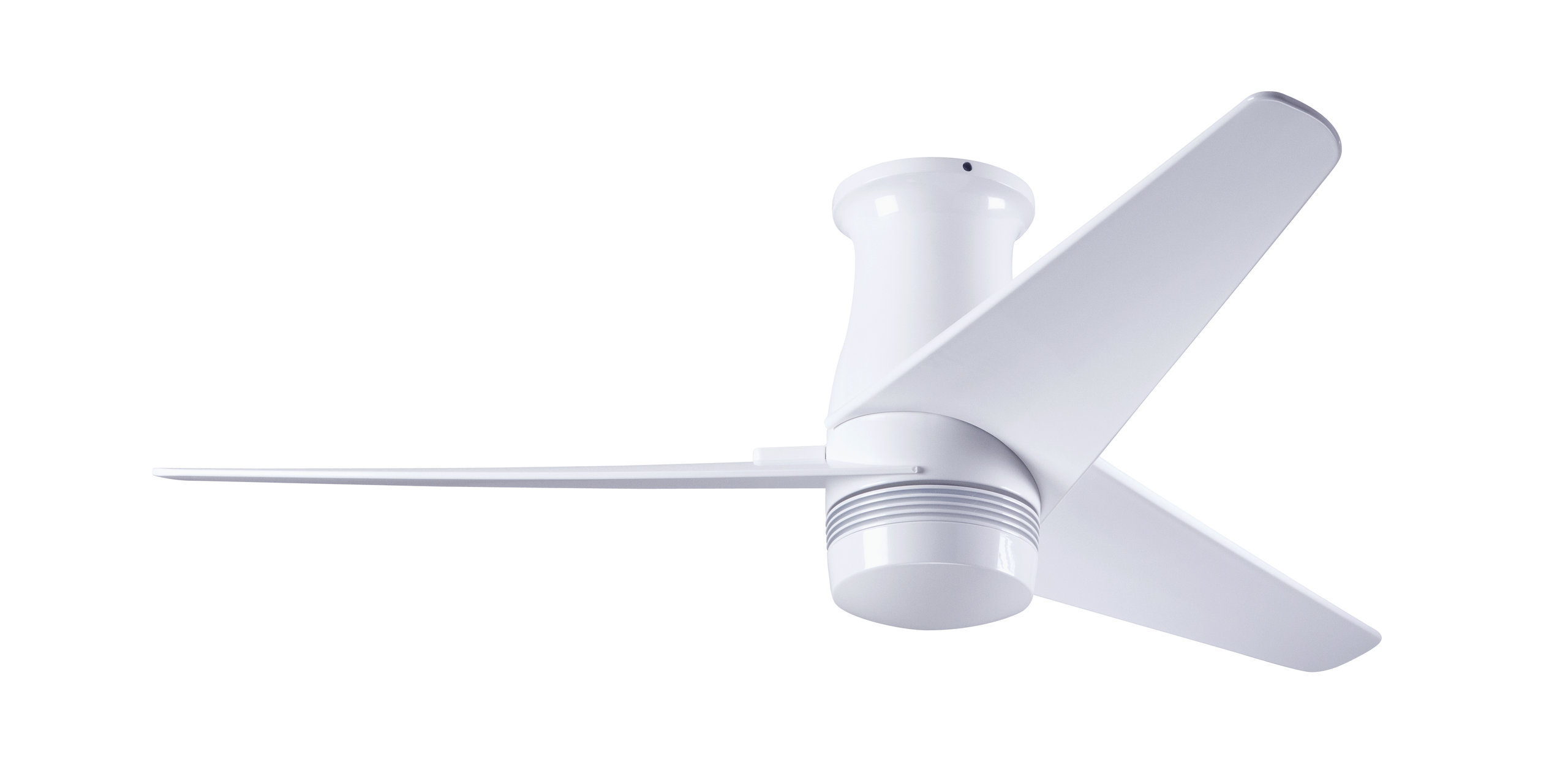 Velo Flush DC Fan, Gloss White Finish, 48" White Blades, No Light ...