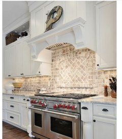 Brick look backsplash