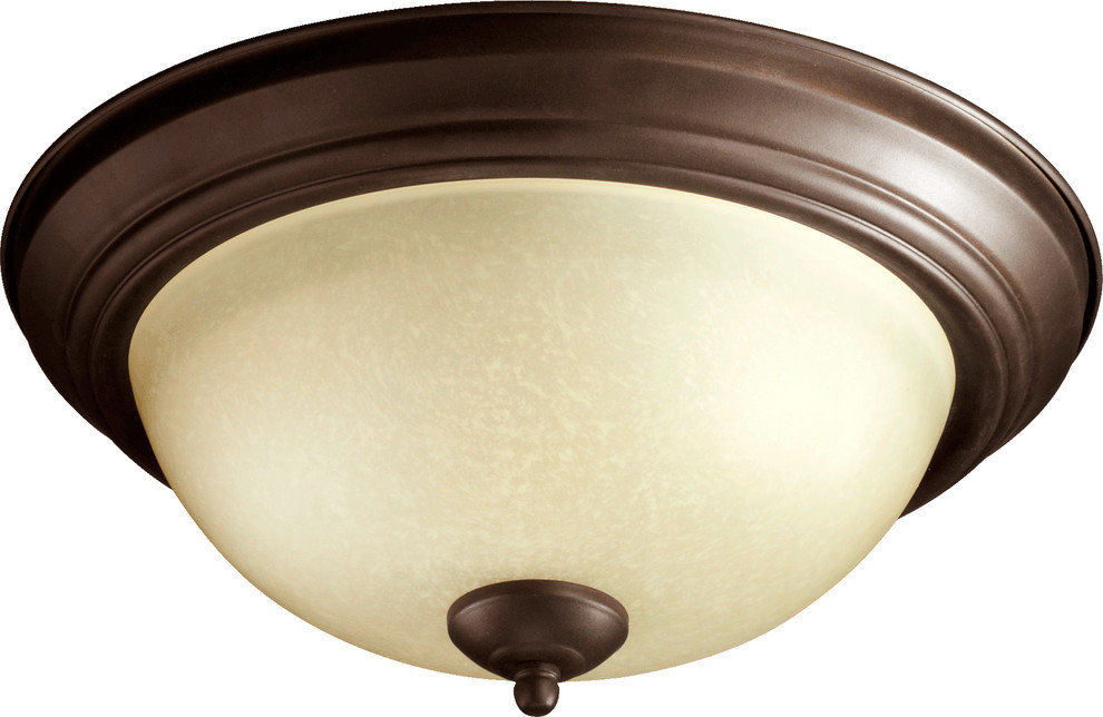 13" Amber Scavo Flush Mount - Traditional - Flush-mount Ceiling ...