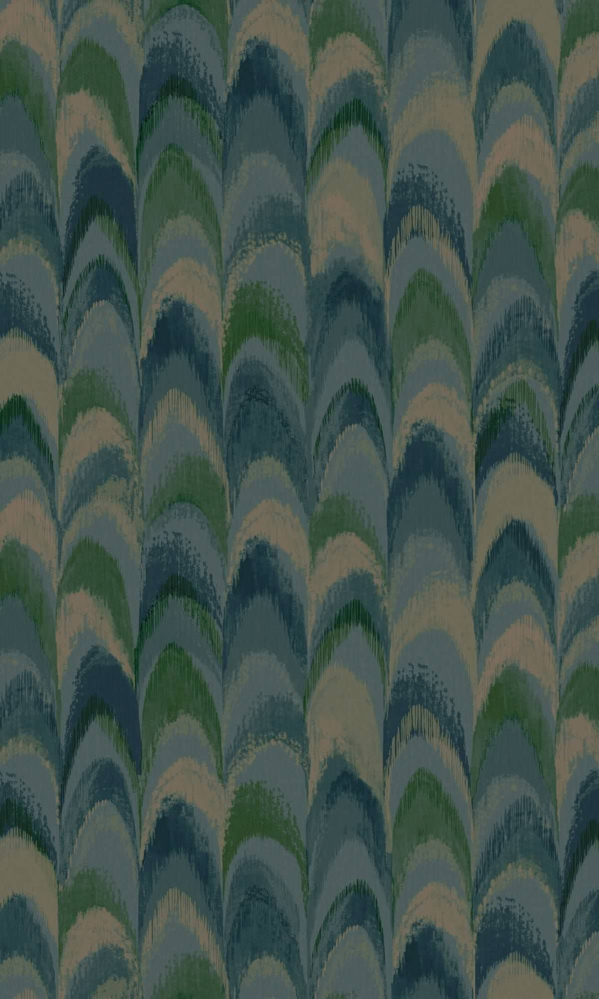 Peacock Feather Inspired Geometric Wallpaper Roll, Sample ...