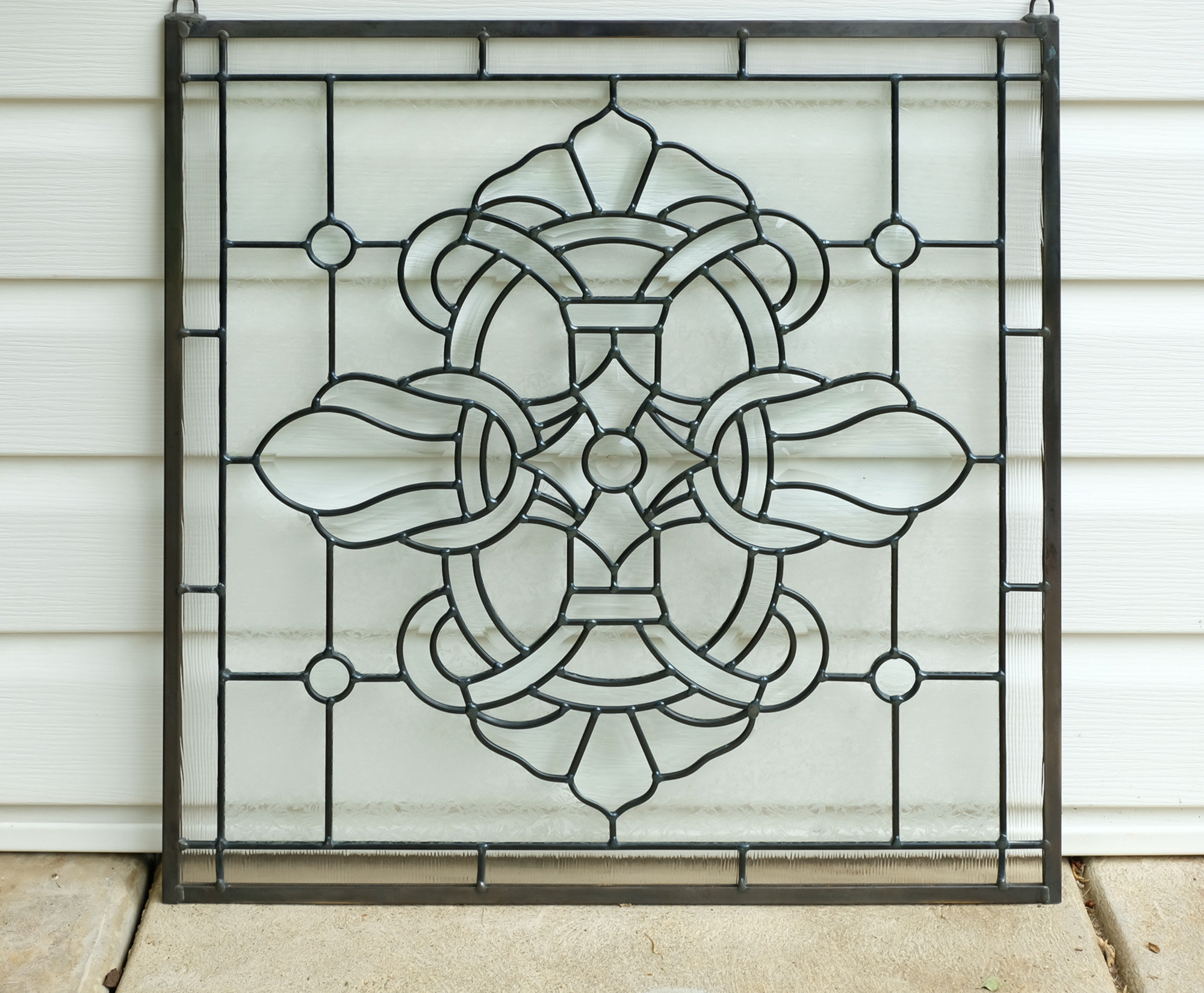 Handcrafted All Clear Beveled glass window panel 24" x 24 ...