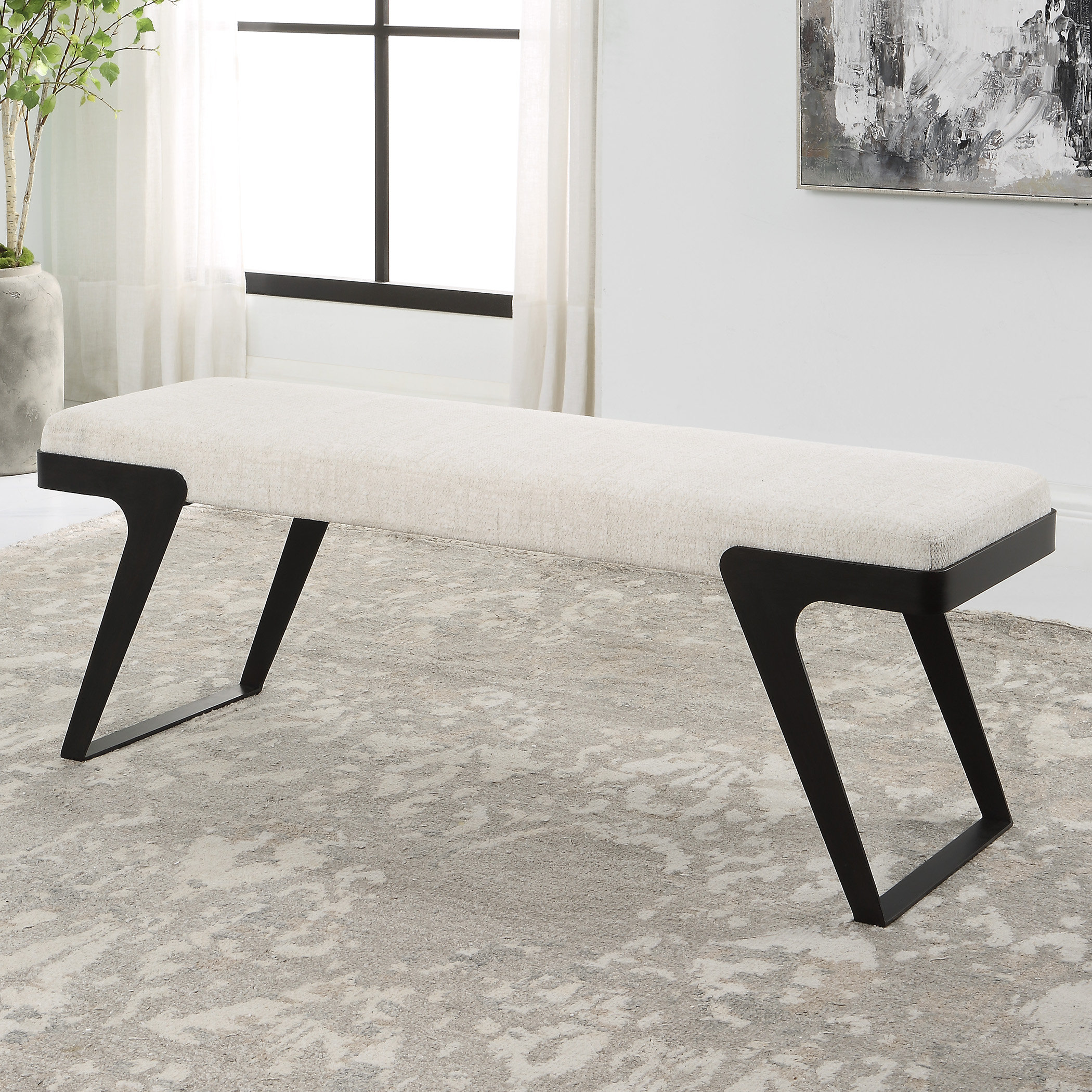 Uttermost Hover Modern Bench - Midcentury - Upholstered Benches - by ...